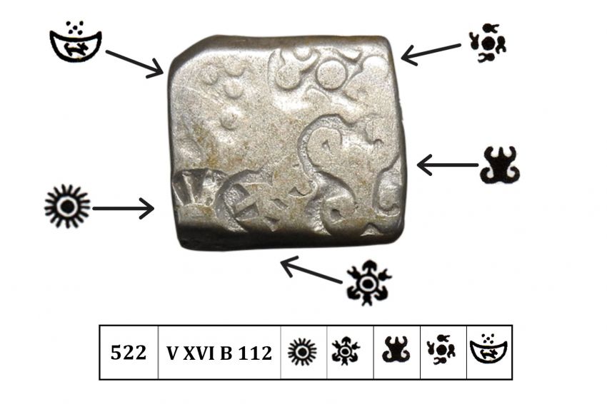 Mauryan Empire Ashoka Karshapana Silver Coin | Series V B G&H 522