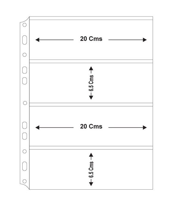 4 COMPARTMENT NOTE SHEETS (Pack of 5 Sheets)